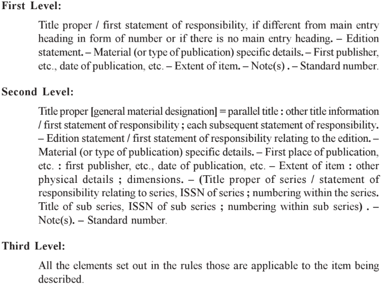 BIBLIOGRAPHIC DESCRIPTION